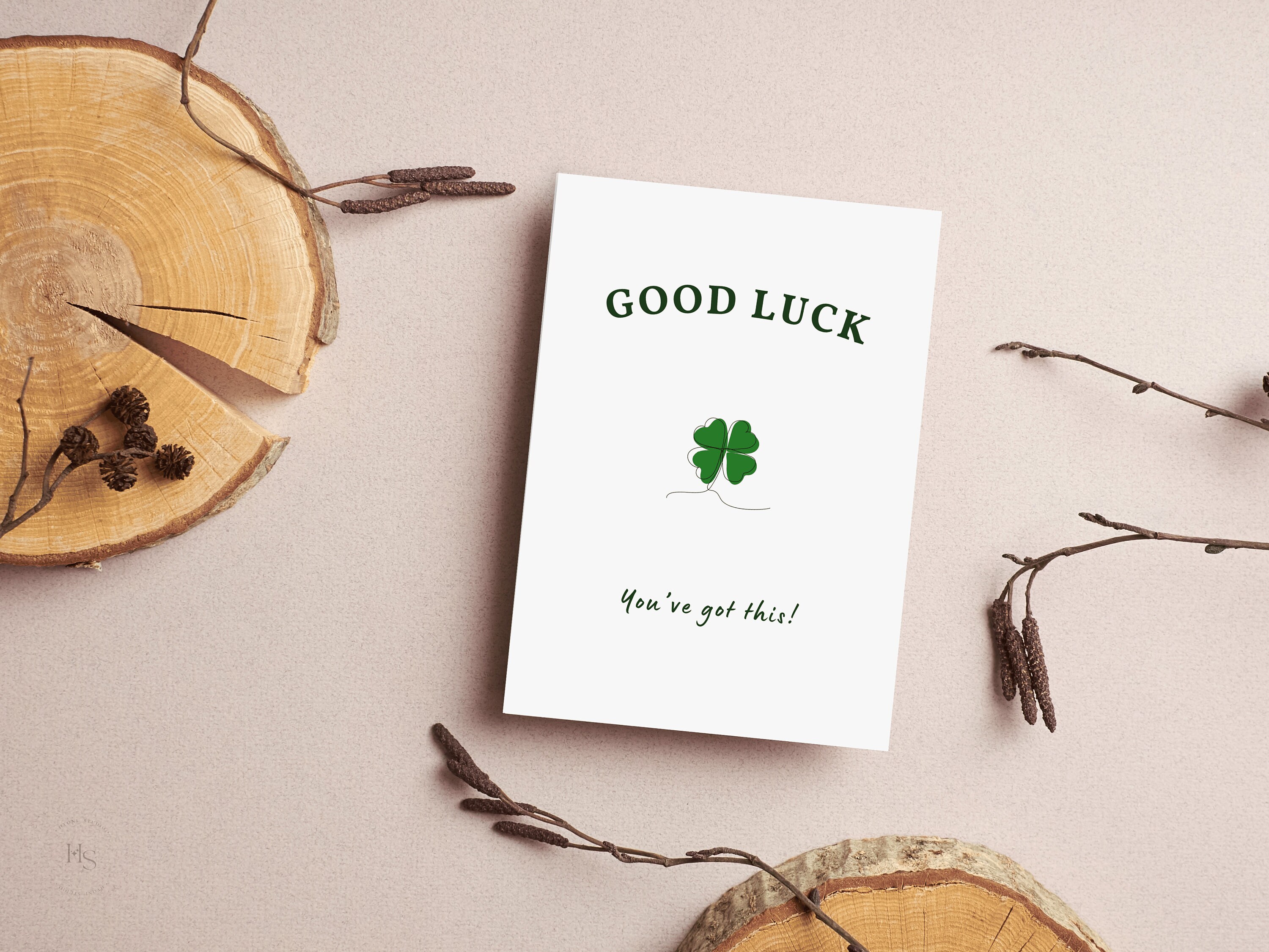 Good Luck Printable Card | Four-leaf Clover | 4.25x5.5, 5x7 | A2, A7 ...