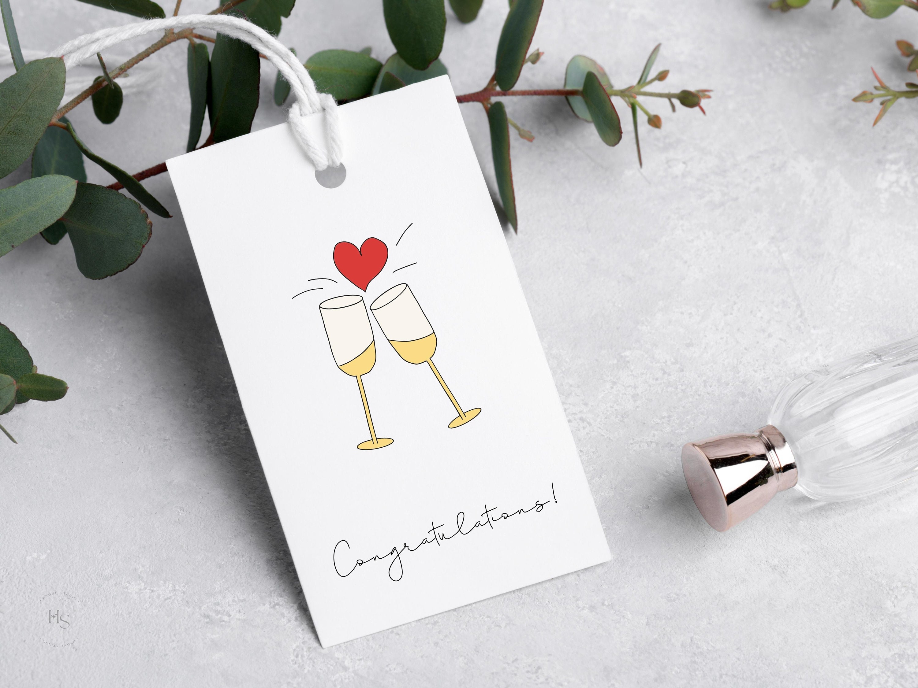 Congratulations Printable Gift Tag | Minimalist | 1.5x2.5, 2x3.5 ...