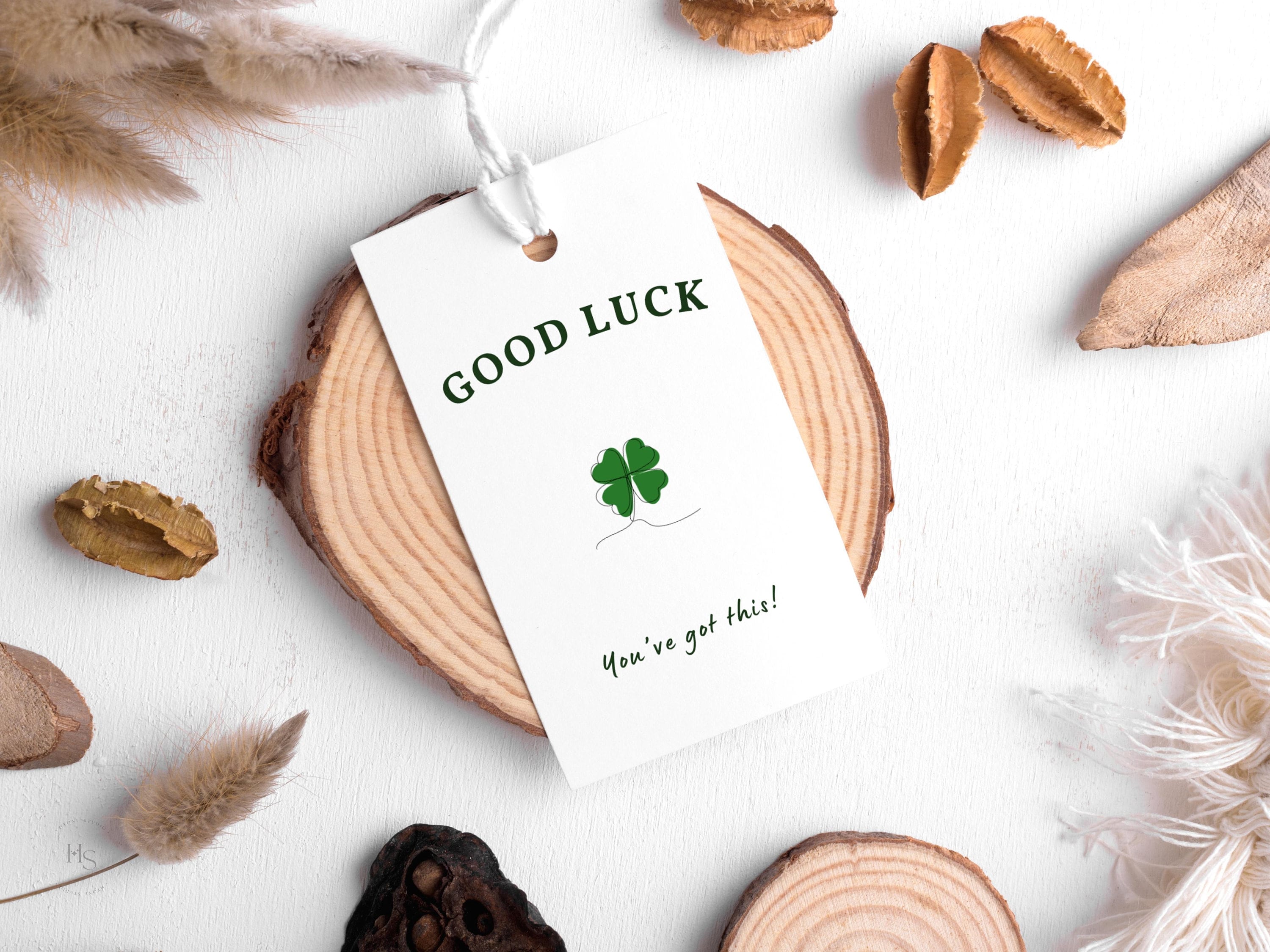 Good Luck Printable Gift Tag | 4 Leaf Clover | 1.5x2.5, 2x3.5 ...