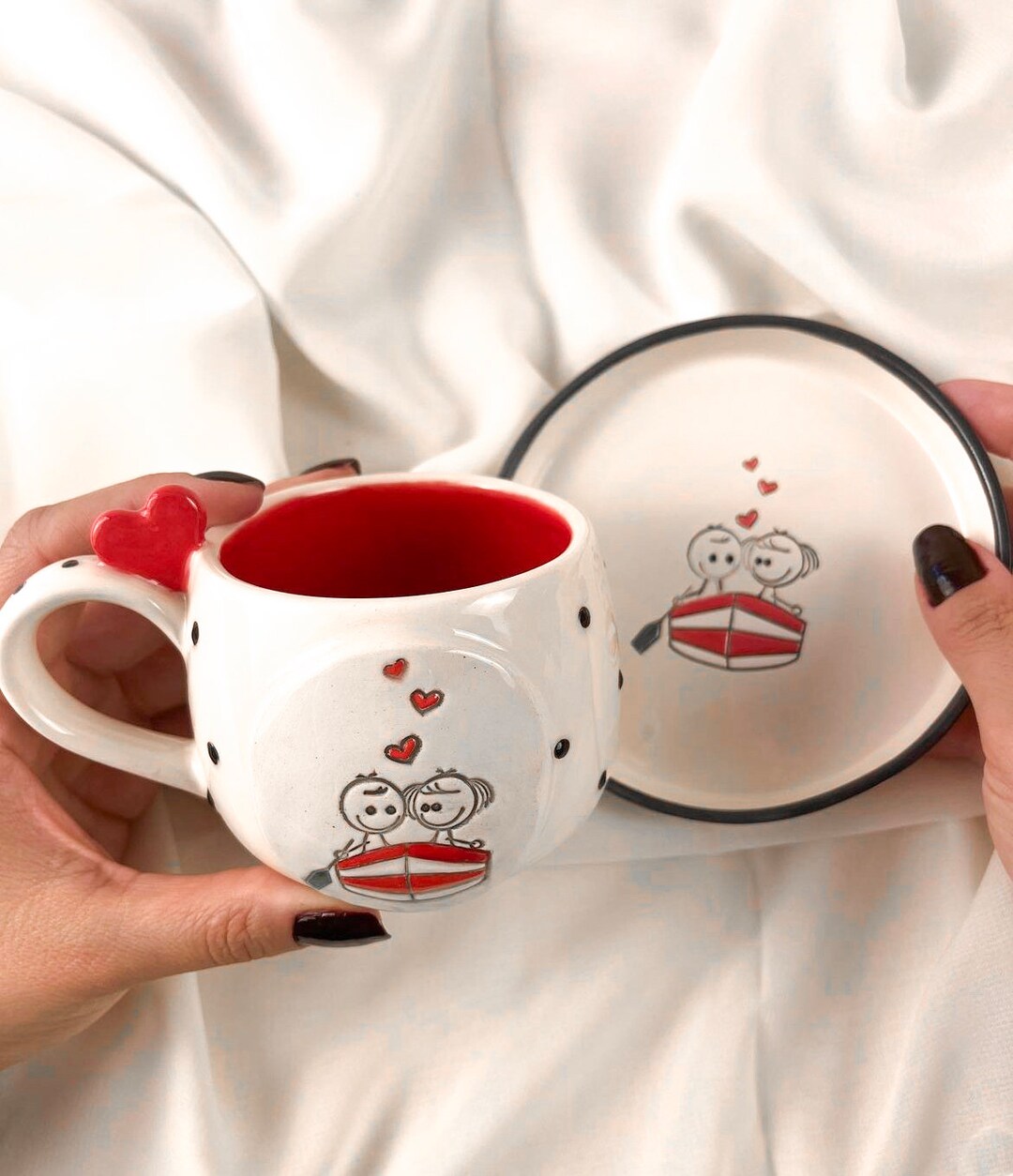 Teacup | Coffee Cup | "love Is..." With Heart | Decorated With a ...
