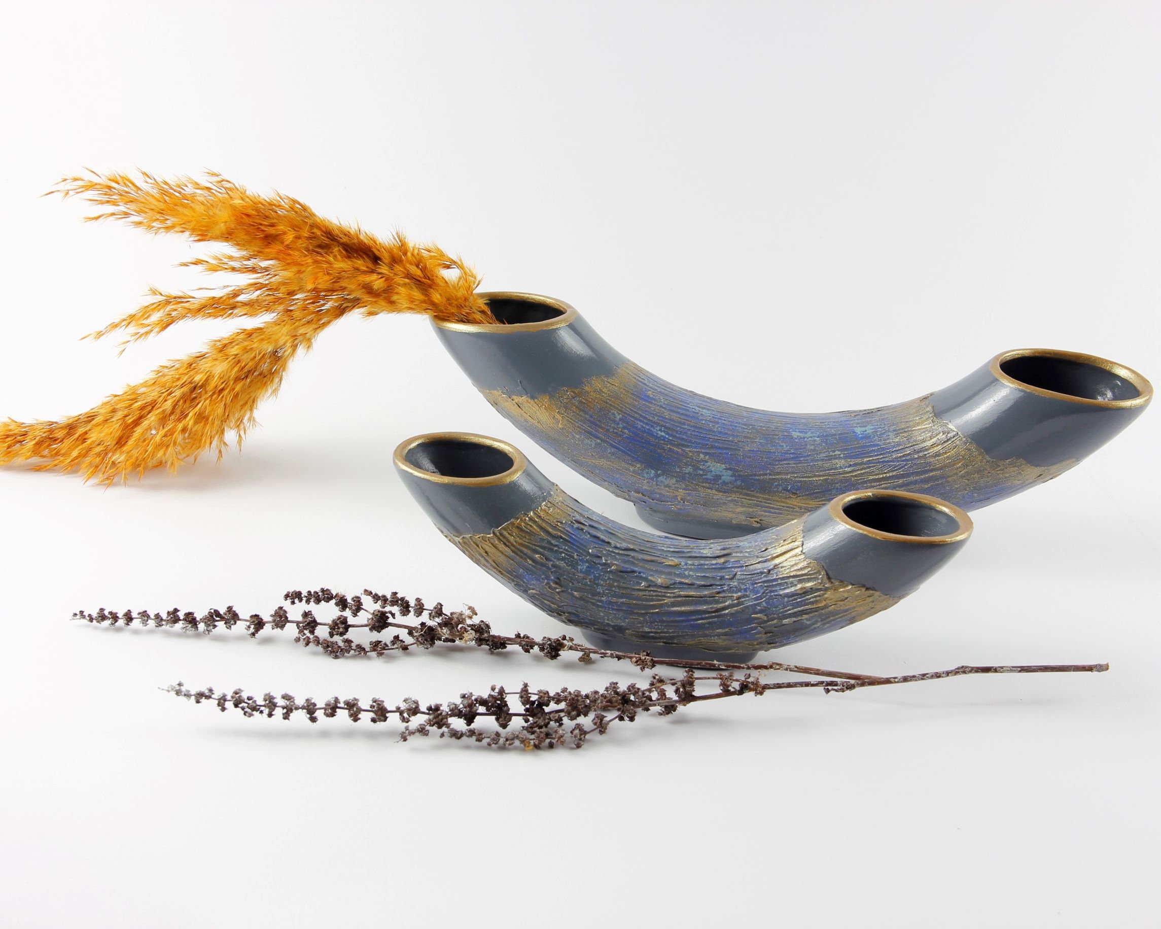 Palladium Tube Vase Set Vase 2 Parts Ceramic Pottery Decorative Vase ...