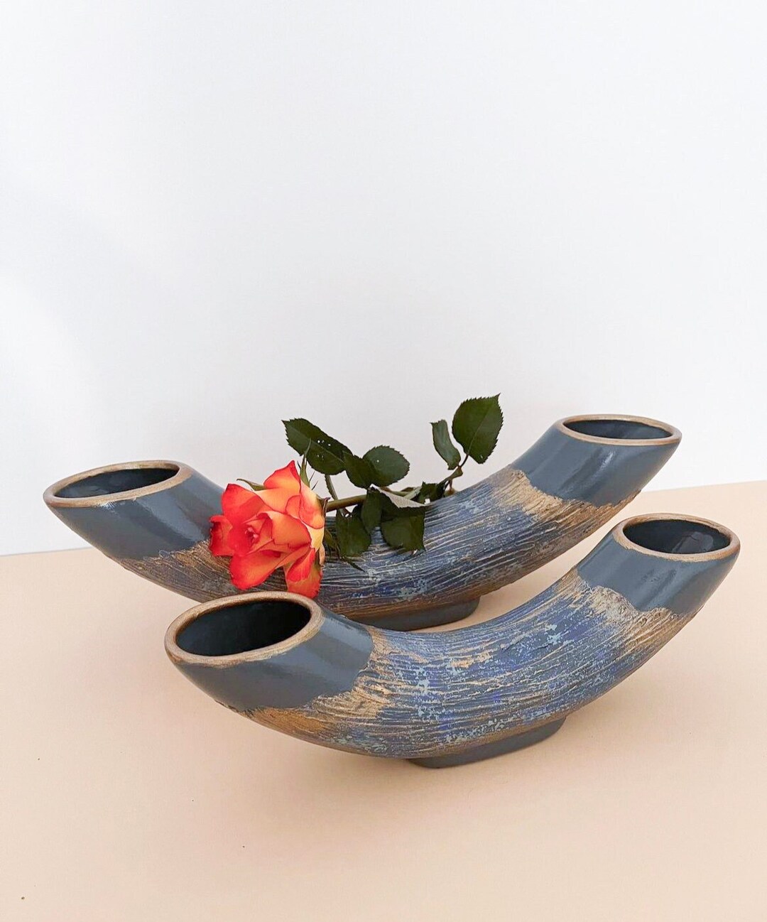 Palladium Tube Vase Set Vase 2 Parts Ceramic Pottery Decorative Vase ...