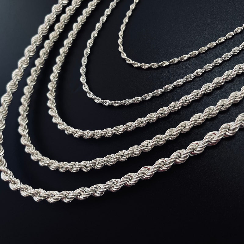 Silver Rope Chain - Etsy