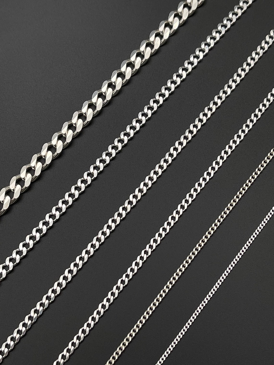925 Sterling Silver Cuban Link Chains Men's Women's - Etsy