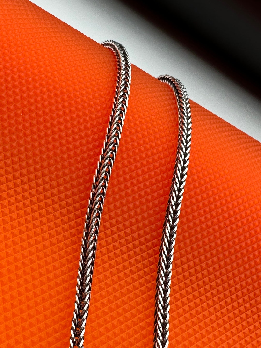 Silver Foxtail Chain Sterling Silver Oxidized Foxtail Chain - Etsy