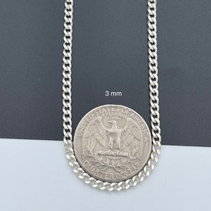 Solid 925 Sterling Silver Cuban Link Chains Men's Women's Curb Necklace ...