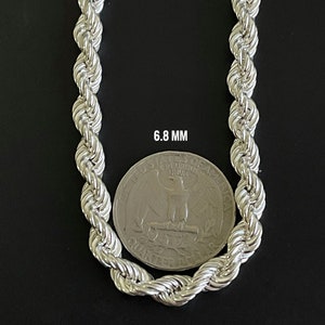 Sterling Silver Rope Chain Necklace, Solid Silver Chain, Twisted Rope ...