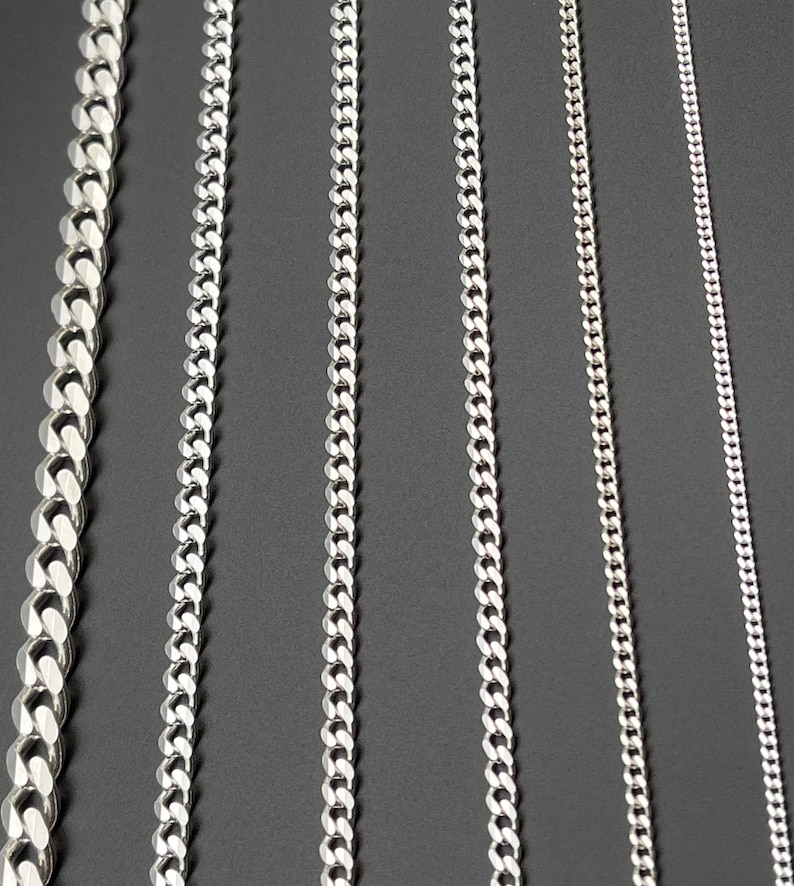 Solid 925 Sterling Silver Cuban Link Chains Men's - Etsy