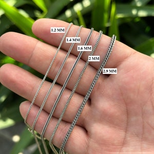 Silver Foxtail Chain, Sterling Silver Oxidized Foxtail Chain, Solid ...
