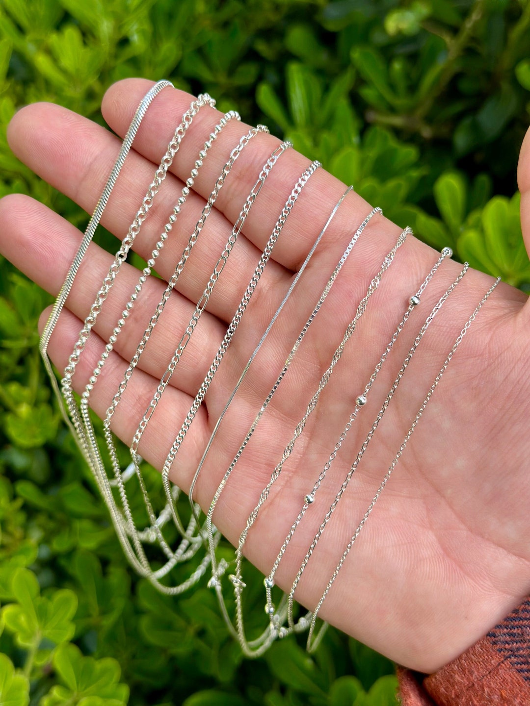 925 Sterling Silver Chain, Cable Singapore Cable With Balls Box Snake ...