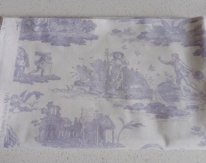 LAURA ASHLEY Lavender Toile De Jouy Cotton Fabric - Etsy
