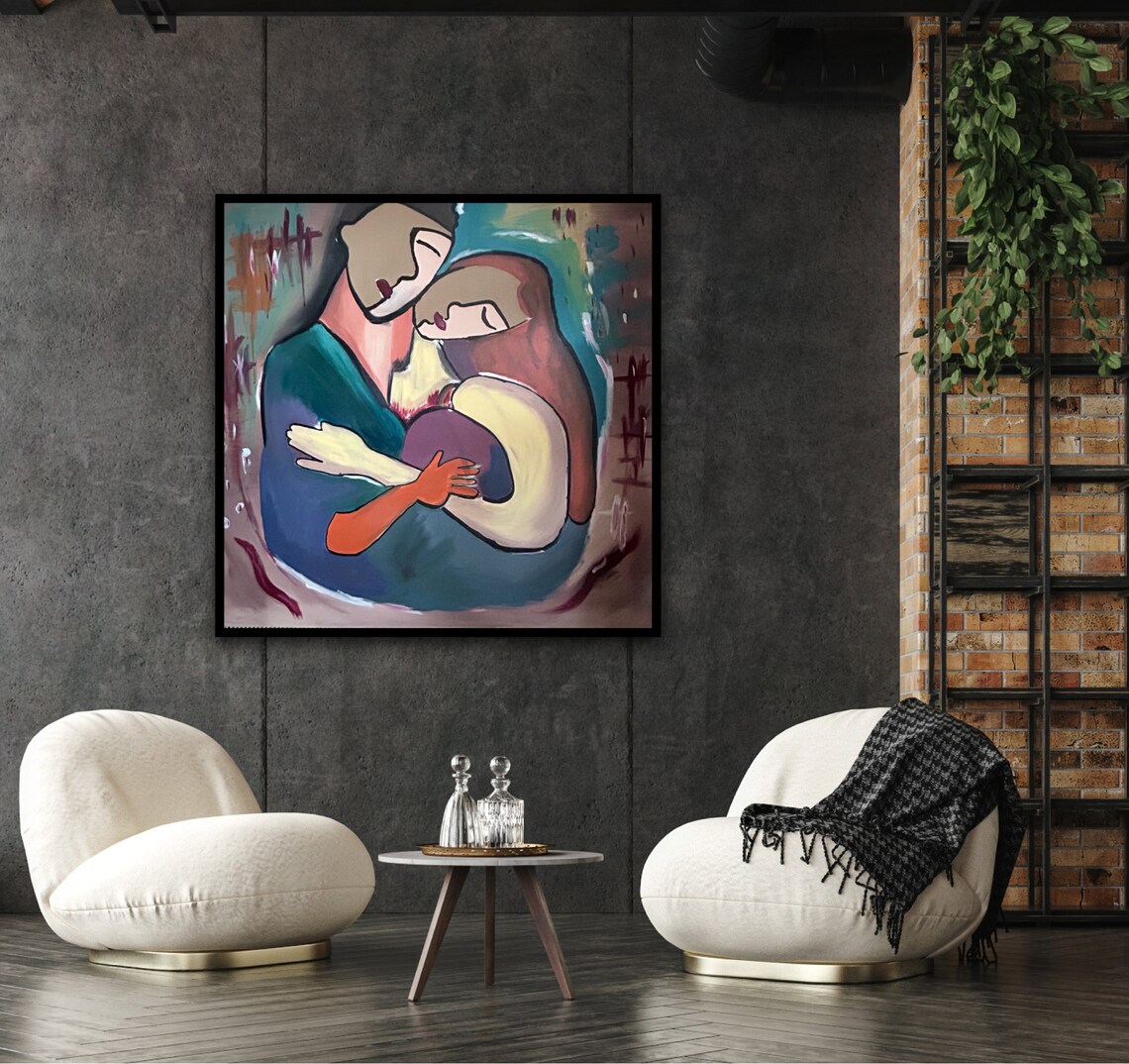 Acrylic on Canvas Framed Wall Art Large Abstract Paintings. - Etsy