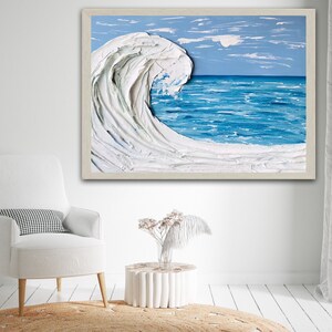 3D Wave Art on Canvas Original. Acrylic Paint With Plaster 3D Waves.sea ...