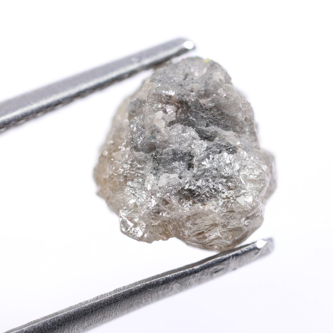 2.16 Ct Natural Grey Rough Diamond, Uncut Raw Diamond Stone, Industrial ...