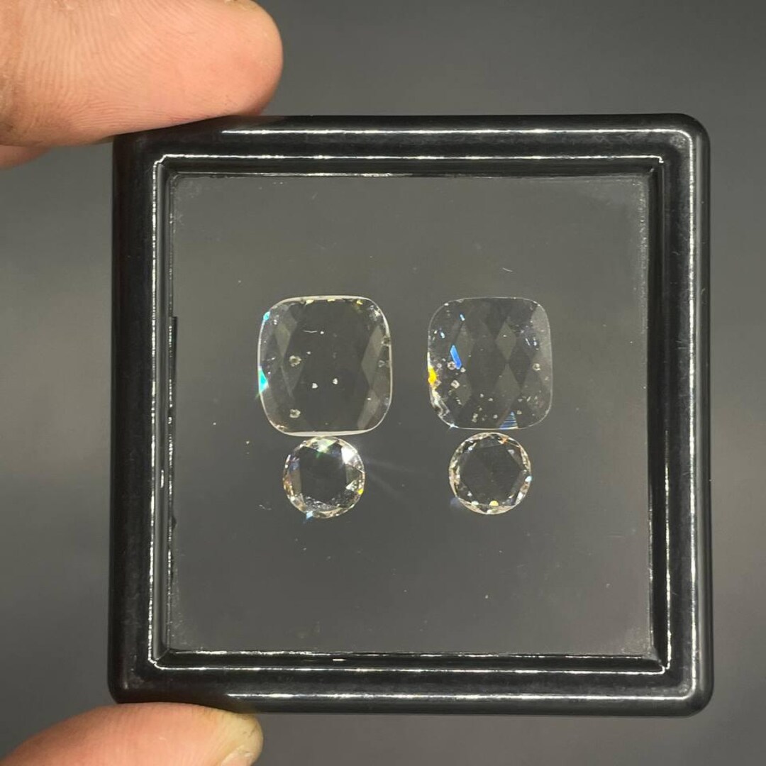 4.02 Ct Mix Shape Rose Cut Lab Grown Diamond Pair, Light Fancy Brown ...