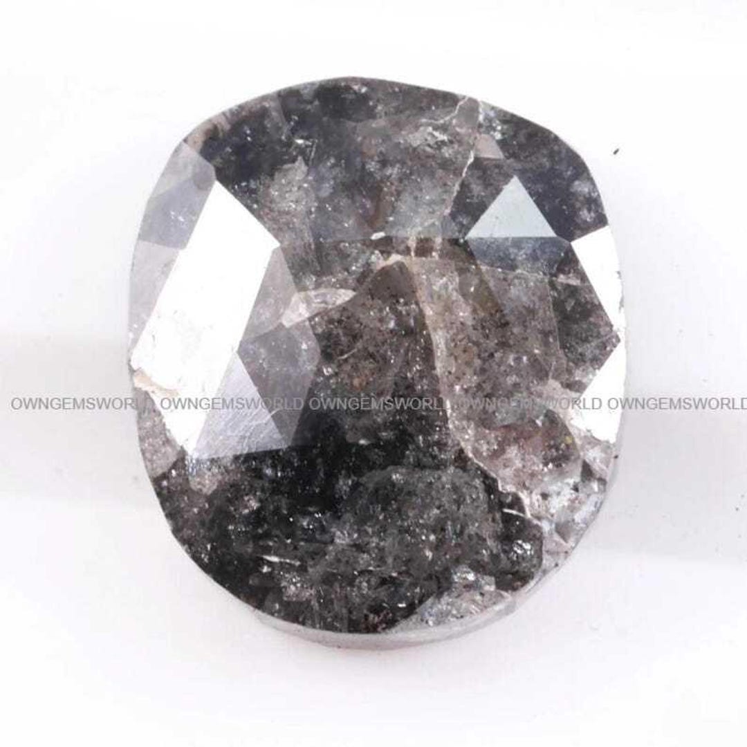1.72 Ct Fancy Dark Gray Cushion Cut Natural Diamond, Polished Heirloom ...