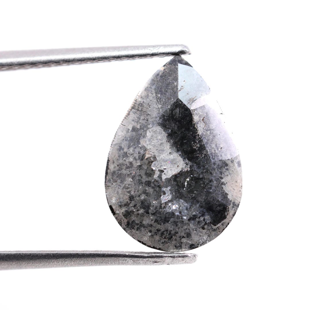 3.21 Ct Natural Diamond Pear Shape, Rose Cut Style Heavily Included ...