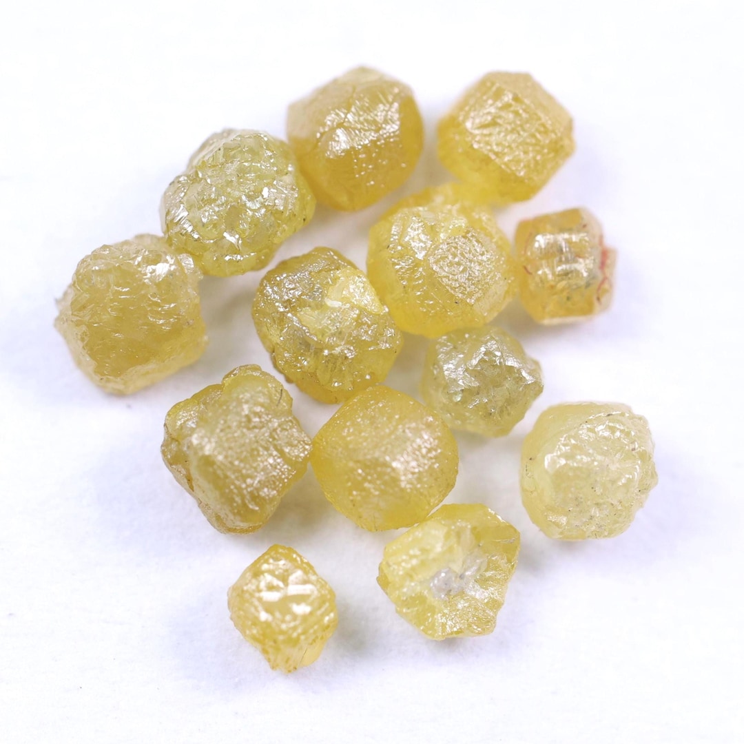 Lotto di diamanti grezzi gialli naturali da 1,07 ct, diamanti grezzi ...