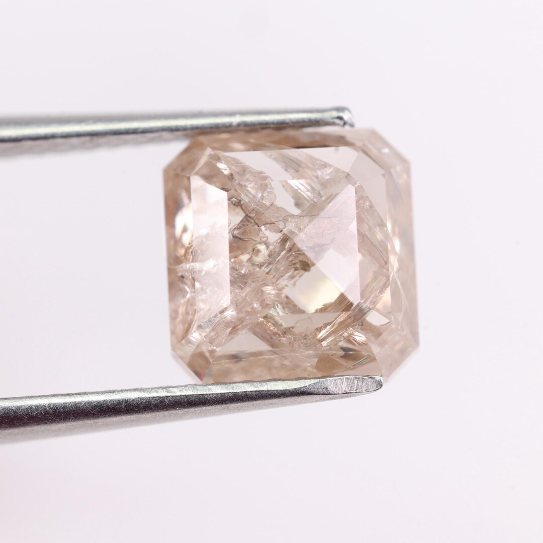 2.85 Ct Champagne Radiant Cut Lab Grown Diamond, Fancy Light Brown CVD ...