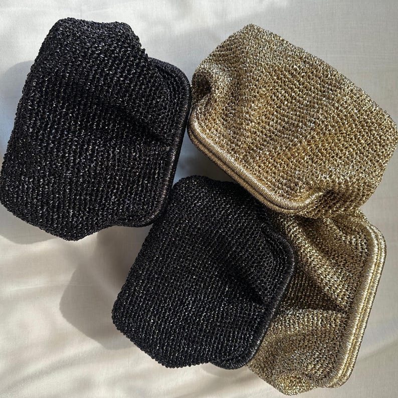 Handmade Gold Metallic Raffia Clutch | Special Occasion Handbag - Etsy