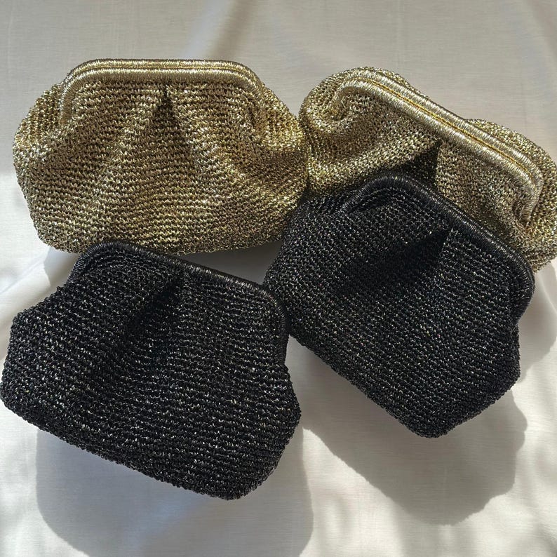 Handmade Gold Metallic Raffia Clutch | Special Occasion Handbag - Etsy