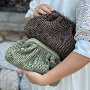 Raffia Crochet Clutch Bag | Woven Straw Summer Handbag | Pouch Clutch ...