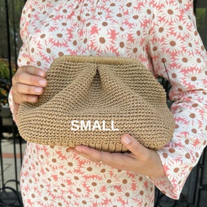 Raffia Crochet Natural Clutch Bag | Woven Straw Summer Handbag ...