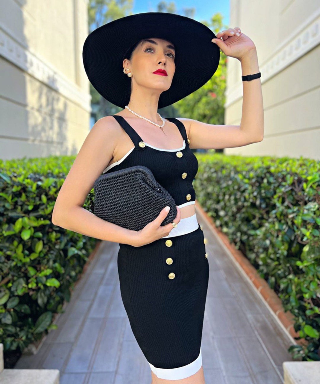 Small Raffia Black Clutch Bag for Women | Straw Knitted Raffia Bag ...