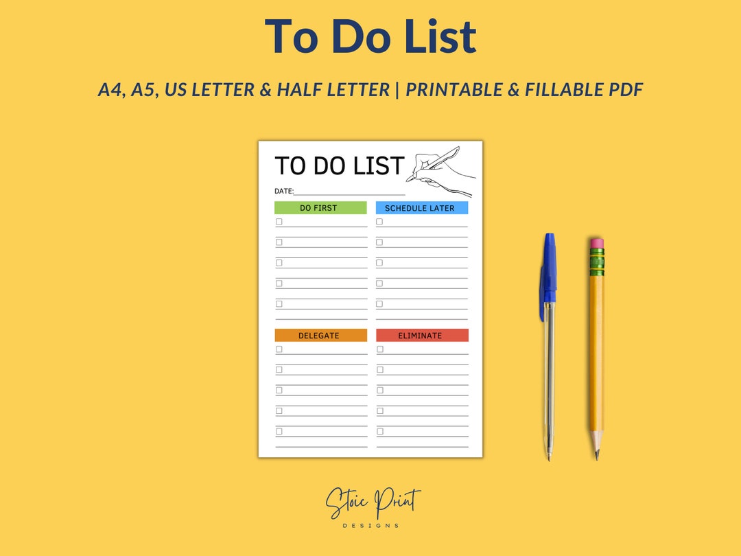 Eisenhower Matrix to Do List - Etsy