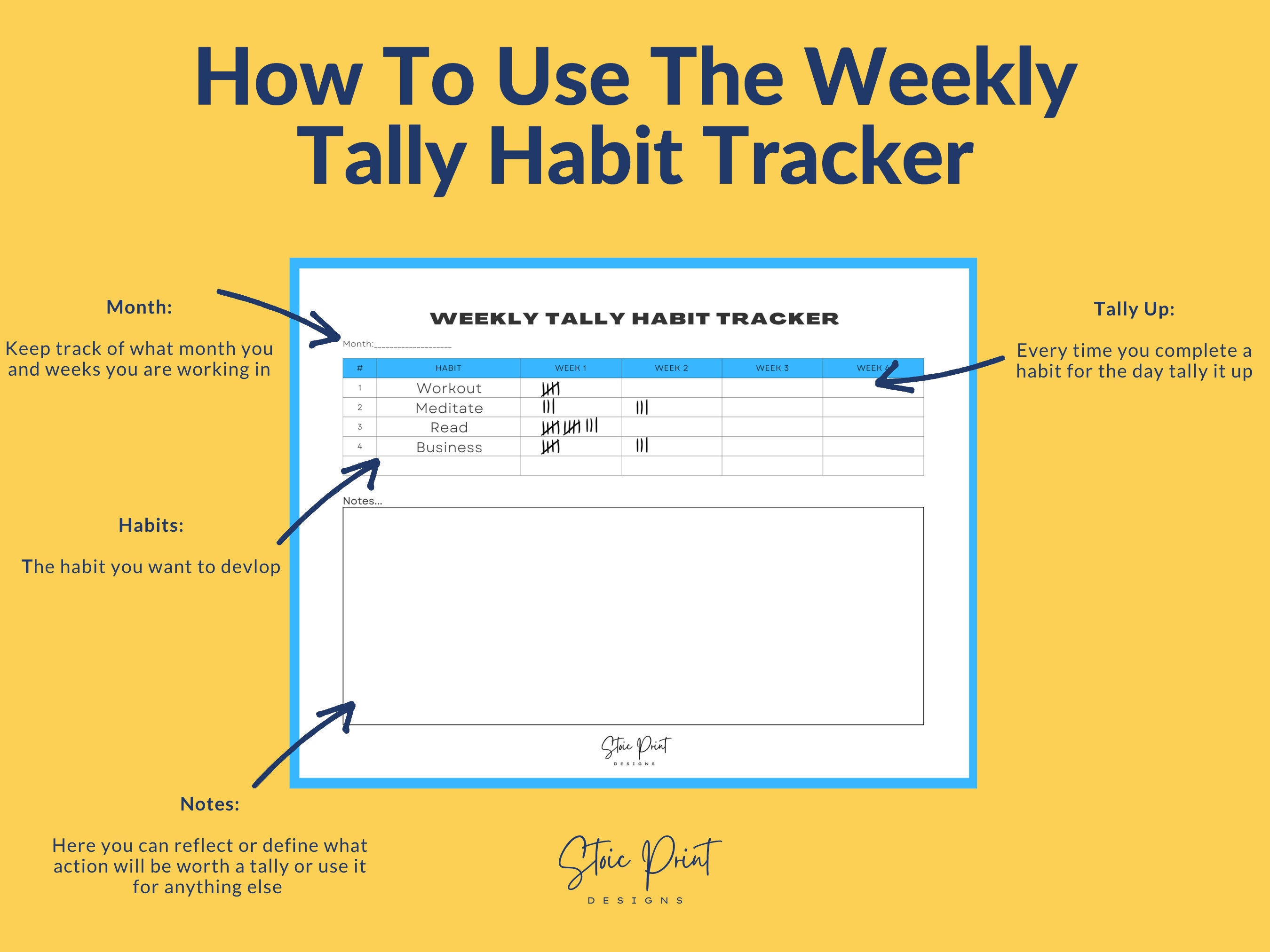 Printable A4 Habit Tracker Tally Chart - Etsy
