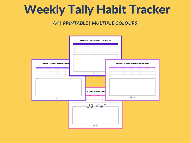 Printable A4 Habit Tracker Tally Chart - Etsy