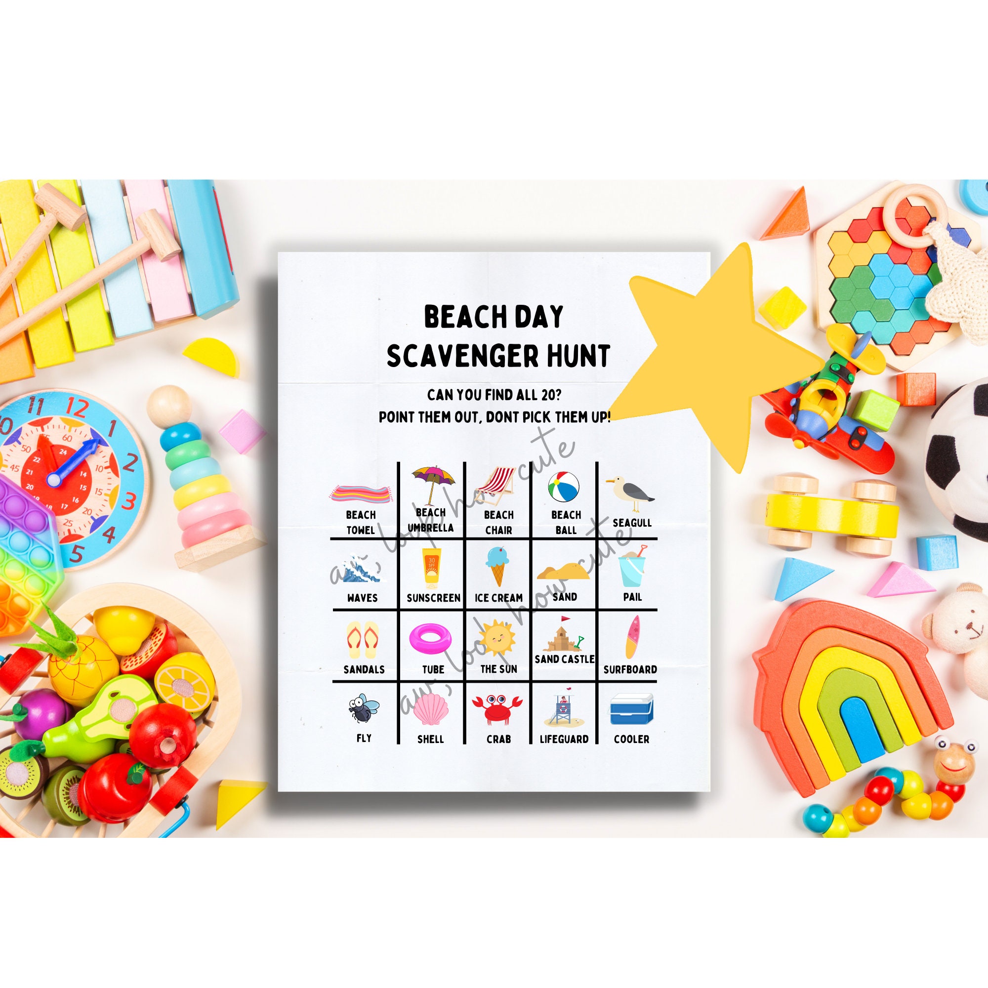 Beach Day Scavenger Hunt for Kids, Toddler Beach Activity, Printable ...