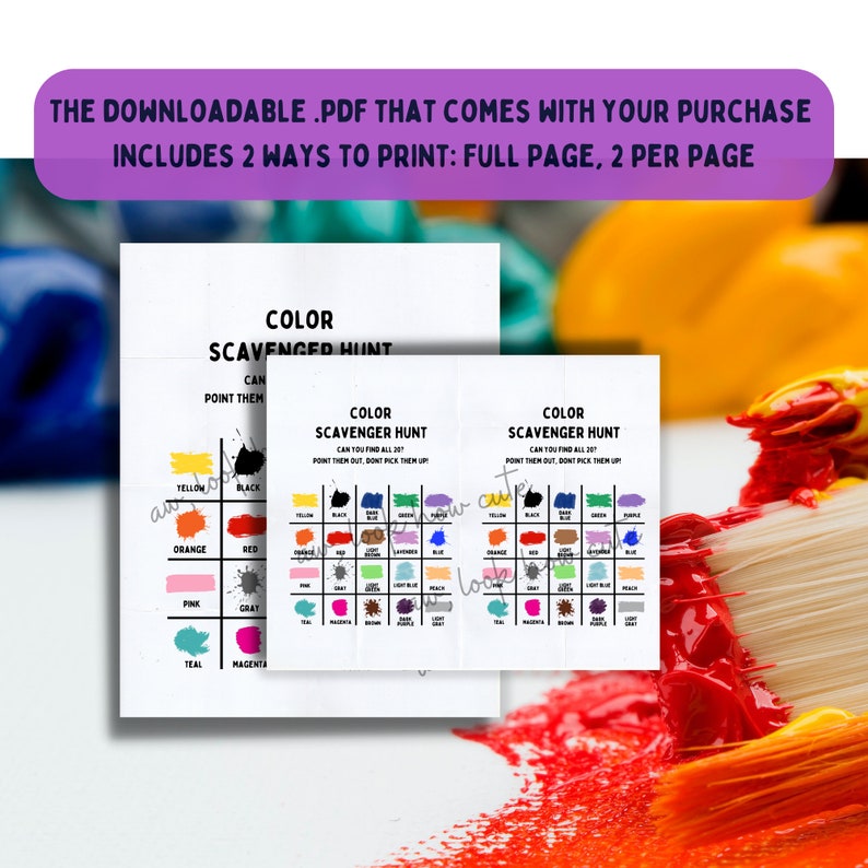 Find the Color Scavenger Hunt, Indoor or Outdoor Treasure Hunt for All ...