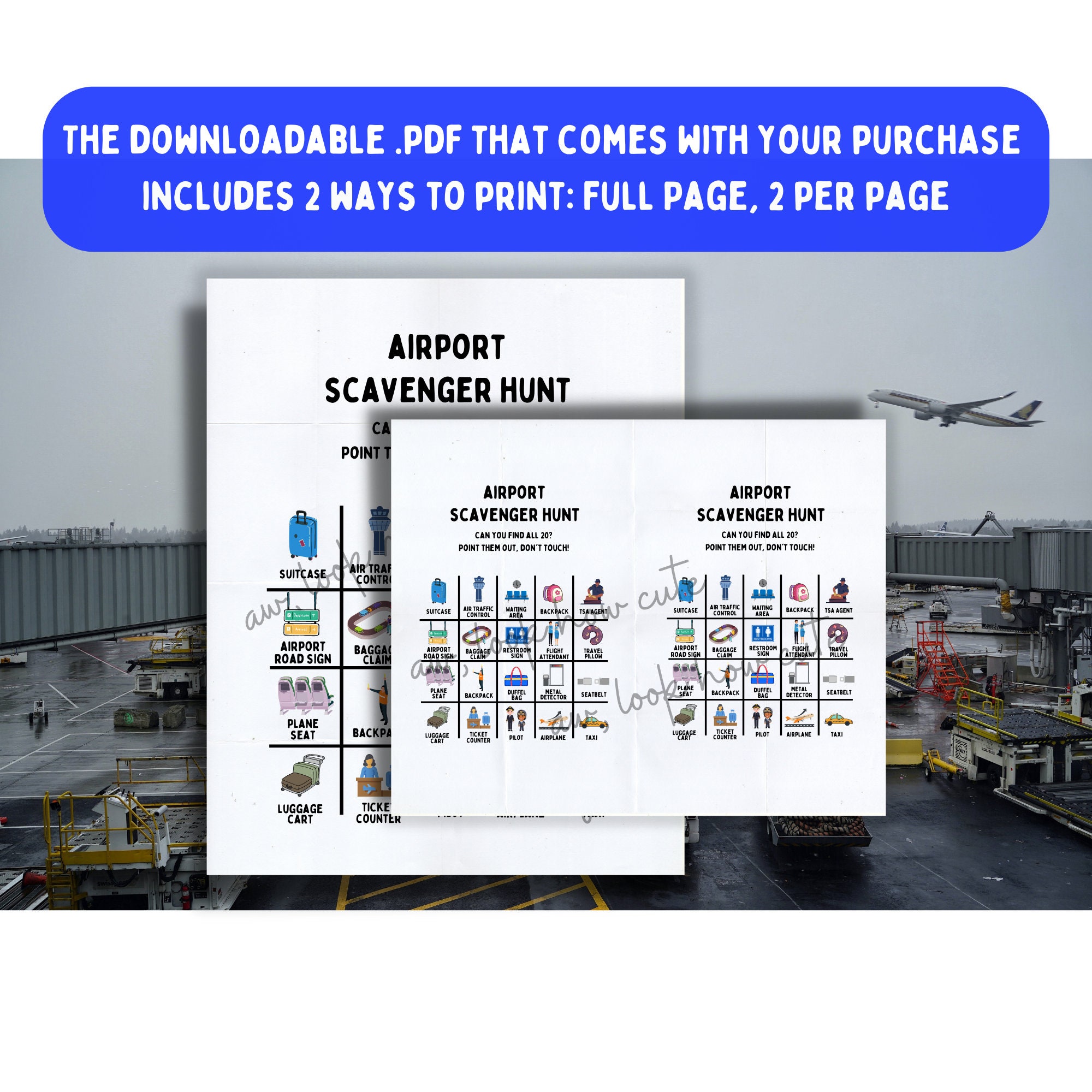 Airport Scavenger Hunt for All Ages, Printable Airport Game for Family ...