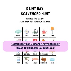 Indoor Kids Scavenger Hunt for Kids, Inside Toddler Activity, Preschool ...