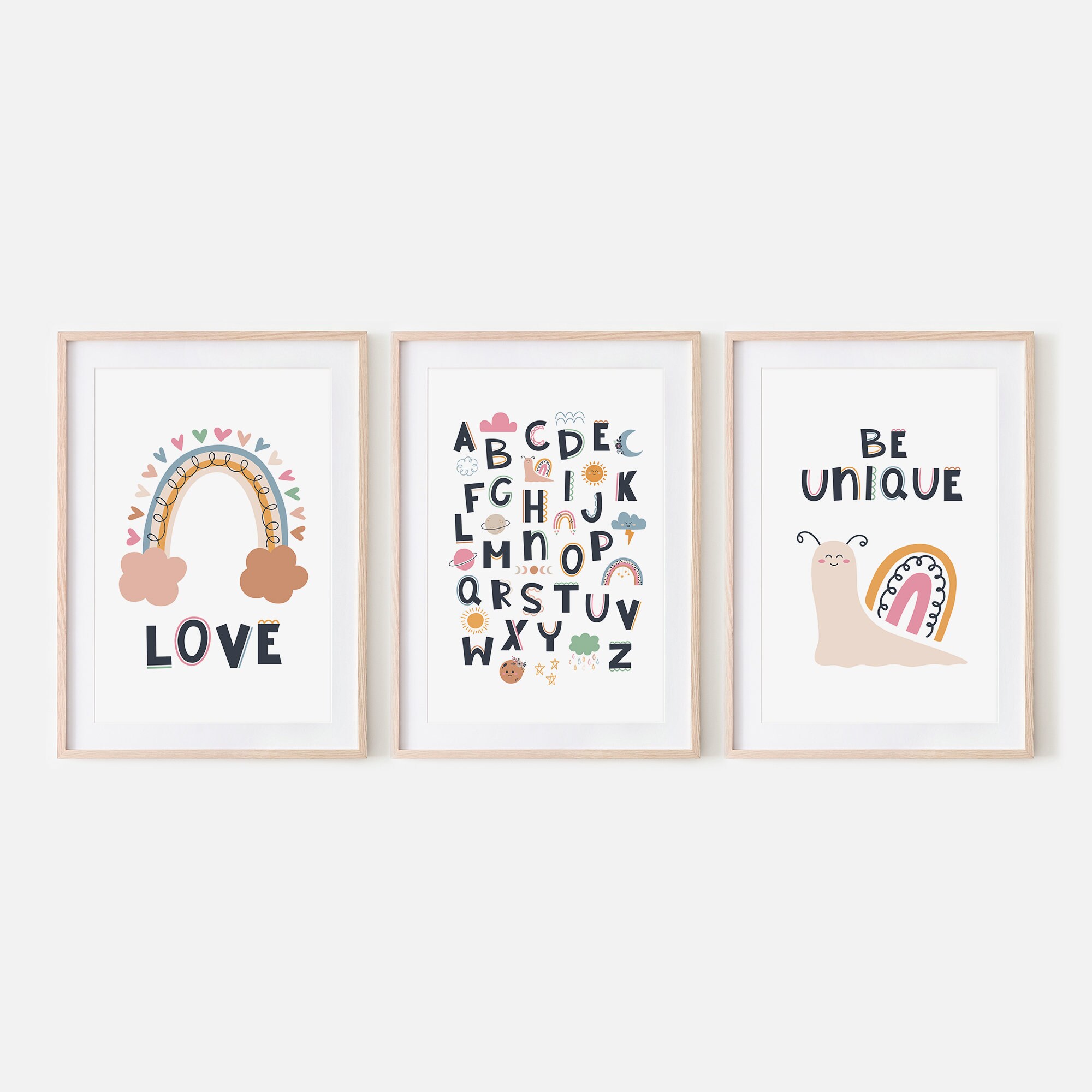 Affirmations for Kids, Bohemian Alphabet Numbers, Digital Print Set of ...
