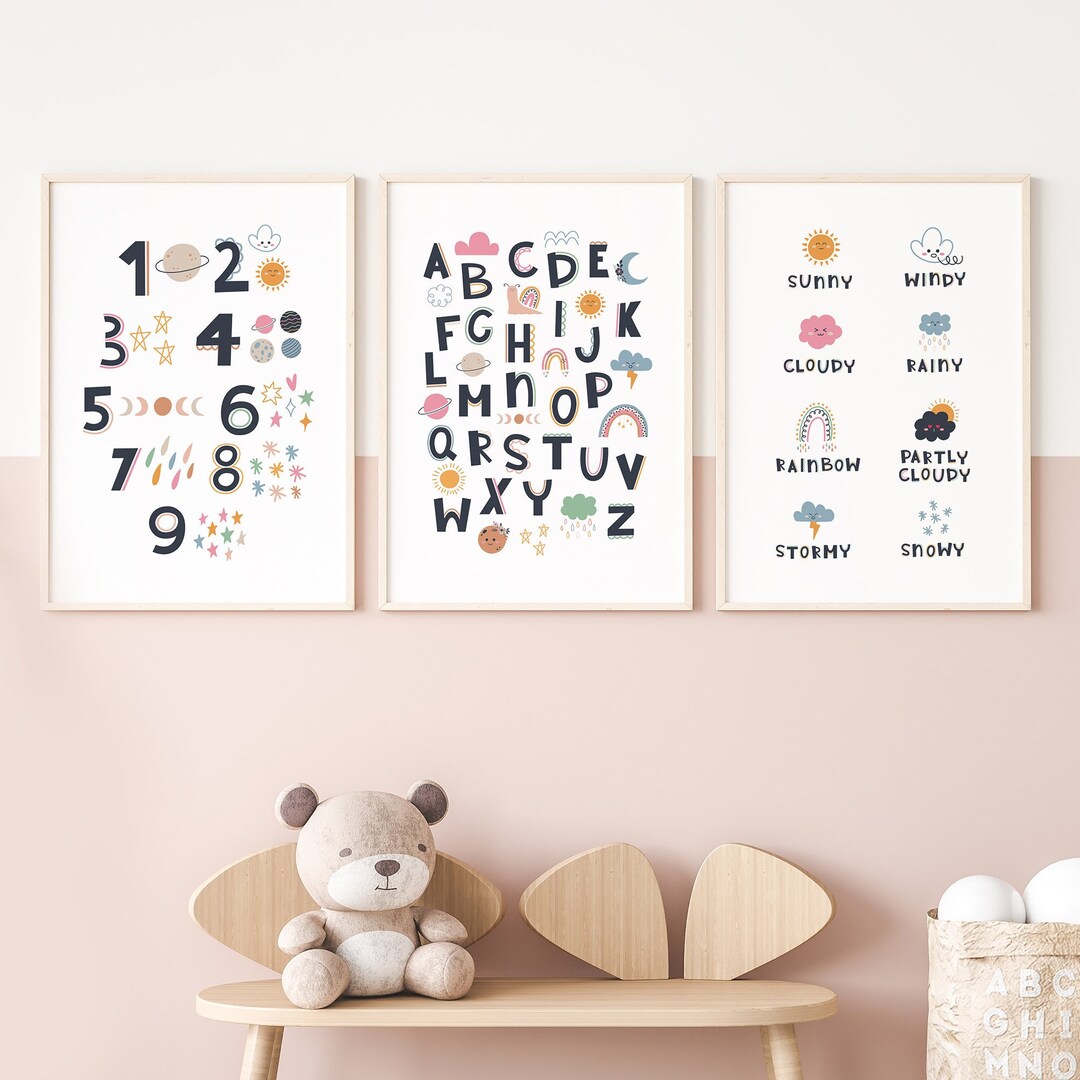 Affirmations for Kids, Bohemian Alphabet Numbers, Digital Print Set of ...