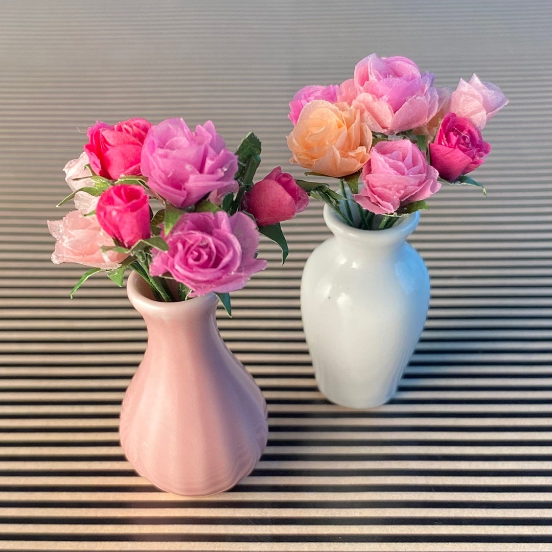 Miniature Rose Bouquet Dollhouse 1:12 Pink - Etsy