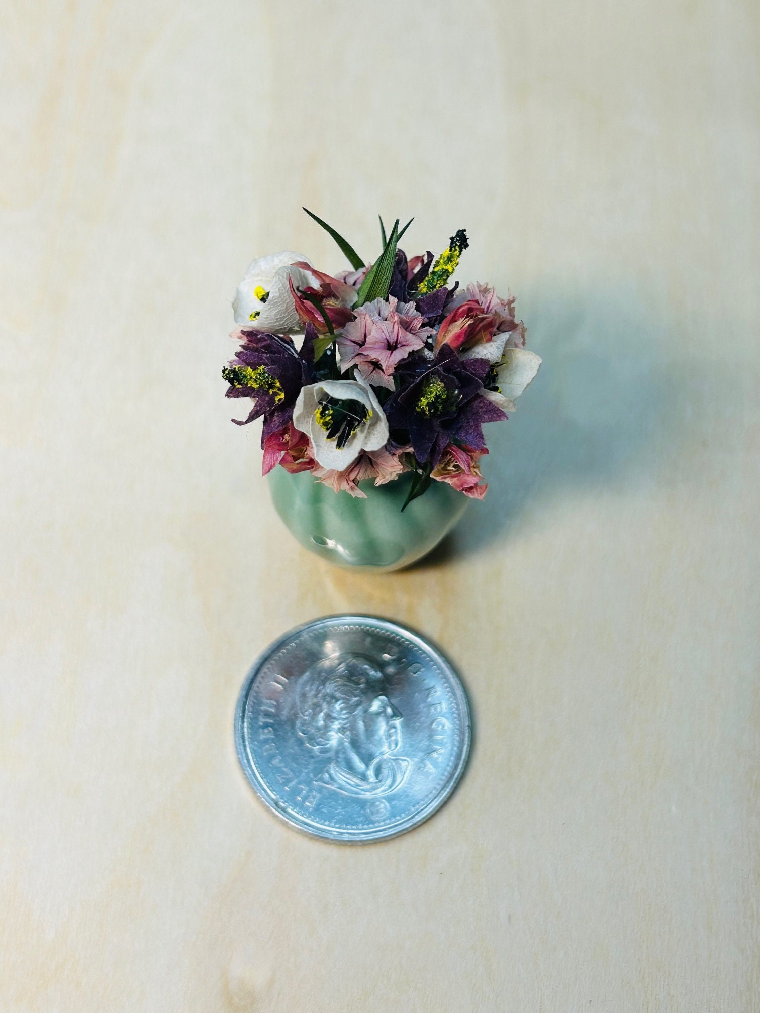Miniature Flower Bouquet 1:12 Scale Purple and White - Etsy