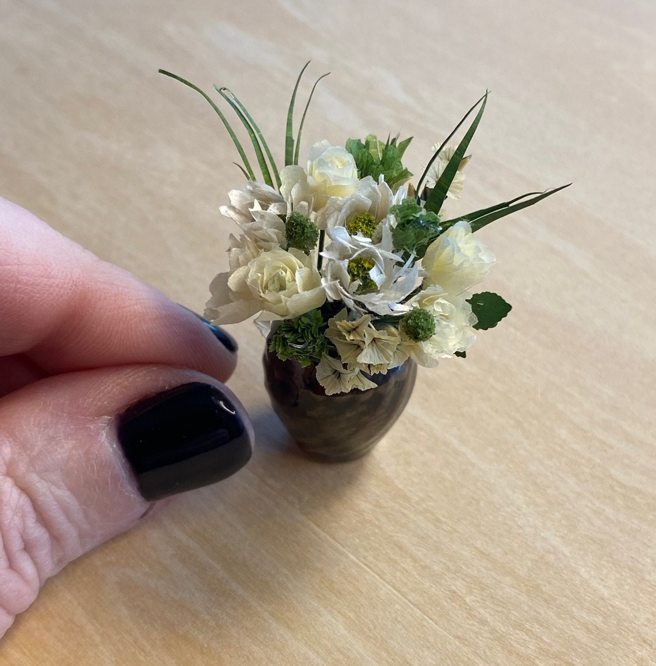 Miniature Flower Bouquet Dollhouse 1:12 Scale Cream - Etsy