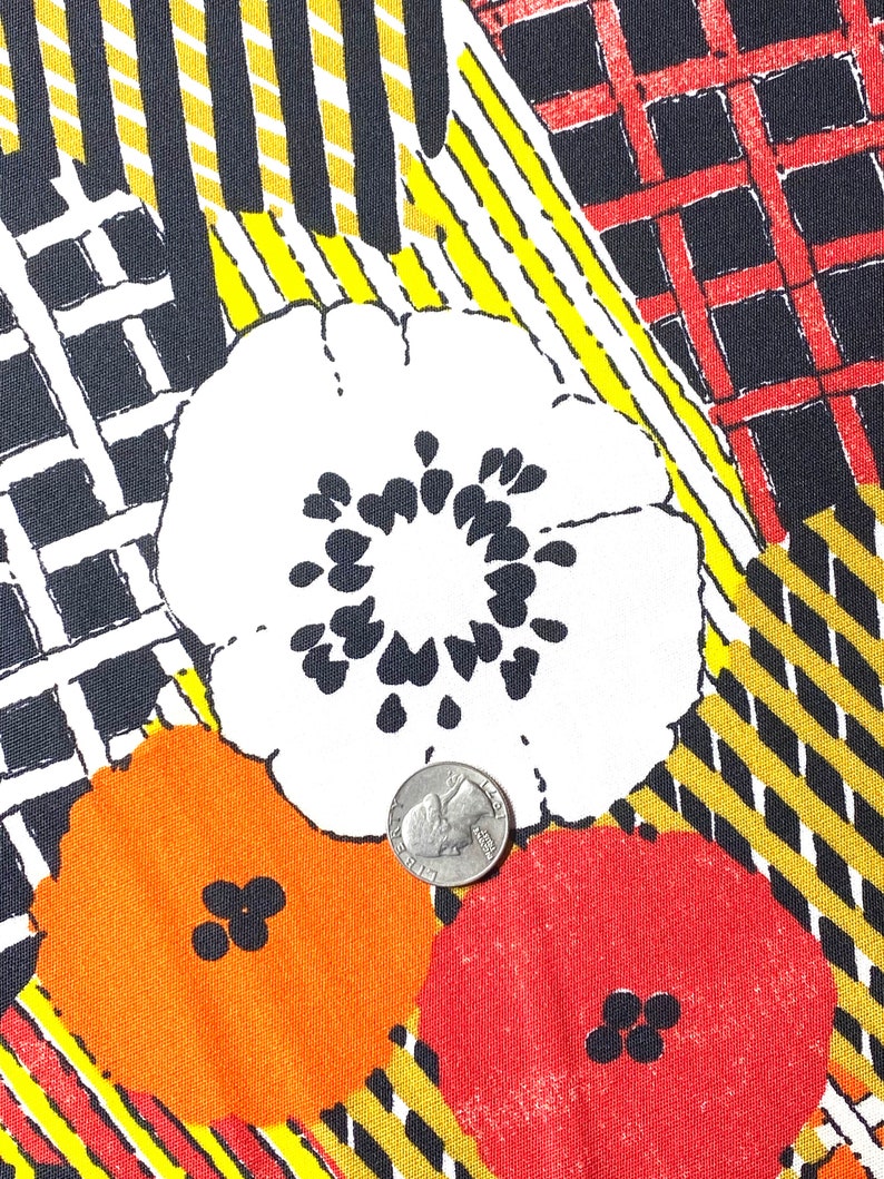 1970s Large Boho Floral Patchwork Design Fabric-vintage Fabric-abstract ...