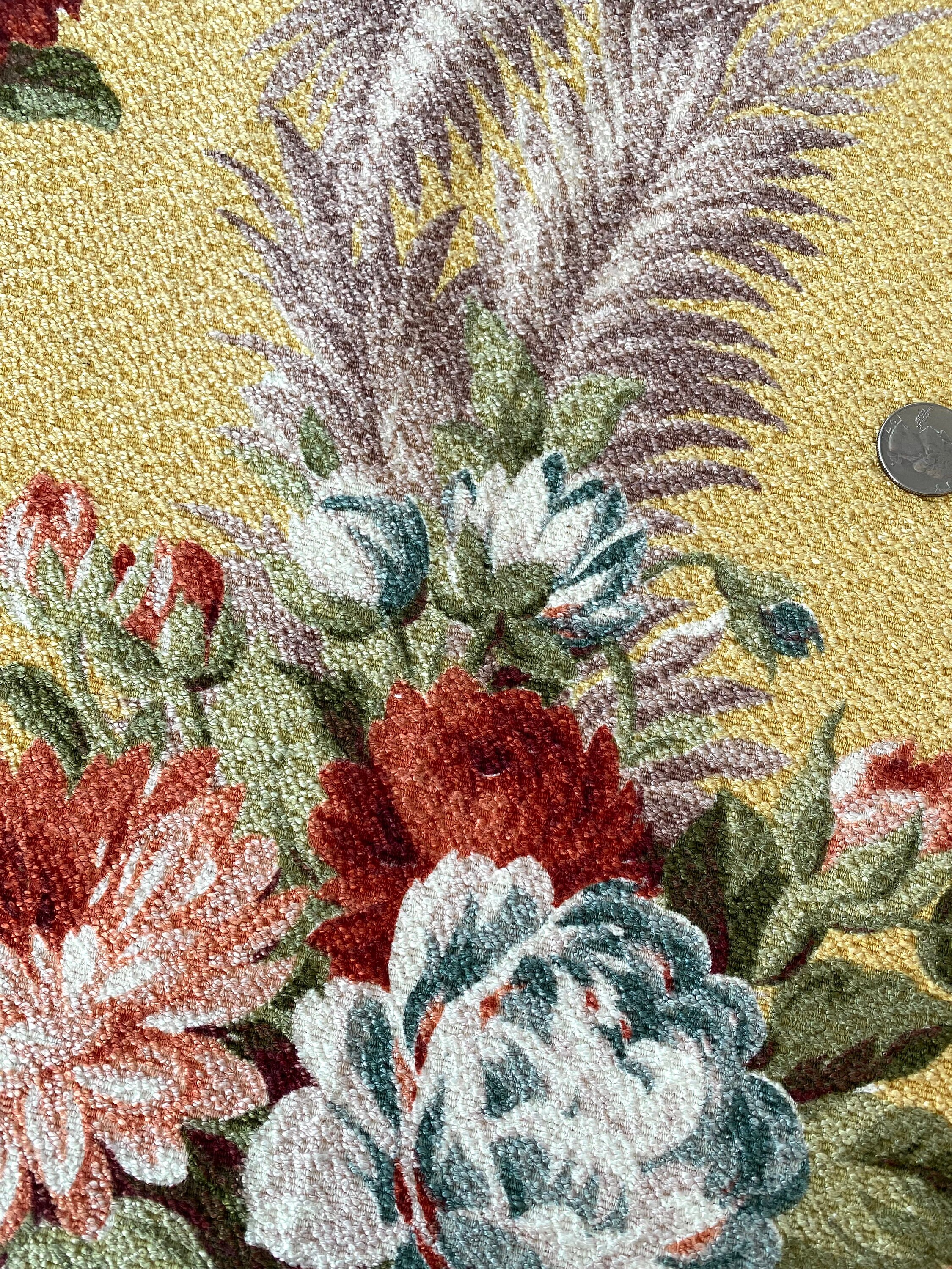 1940s Floral Bark Cloth: Mid-century Modern Fabric, Roses Print - Etsy