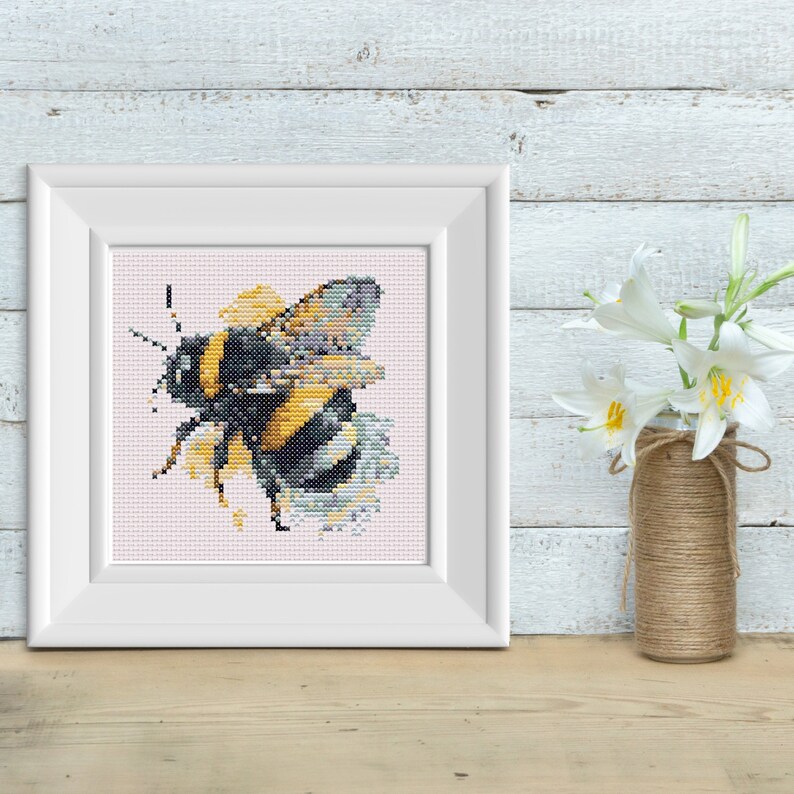 Bumble-bee Cross Stitch PDF Pattern Summer Embroidery Embroidery PDF ...