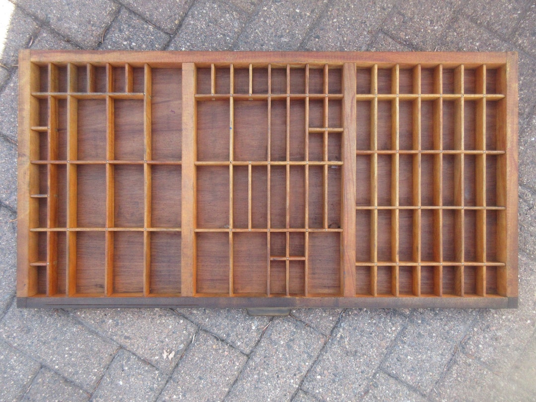 Antique Letterpress Hamilton California Job Case, Type Case, Shadow Box ...