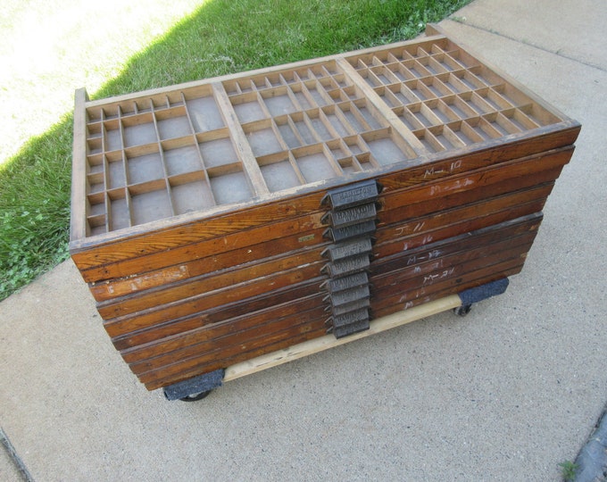 Antique Hamilton Letterpress California Job Case, Type Case, Shadow Box ...