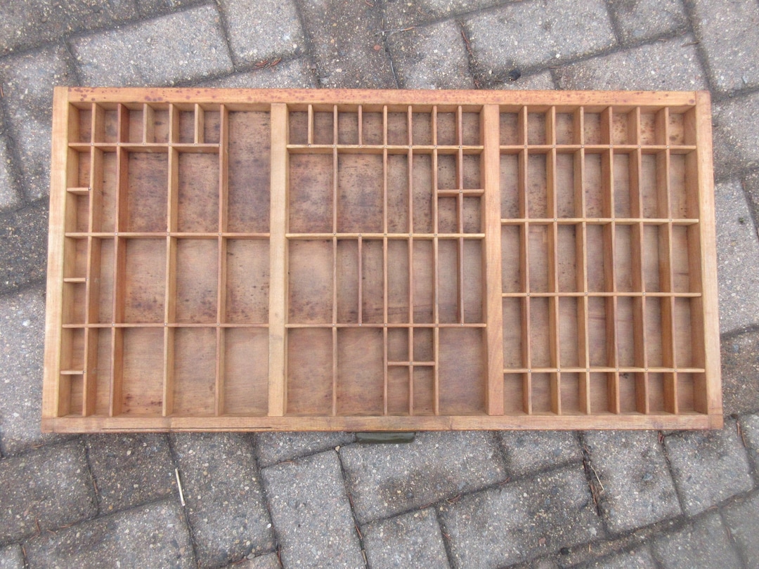 Antique Letterpress Hamilton California Job Case, Type Case, Shadow Box ...