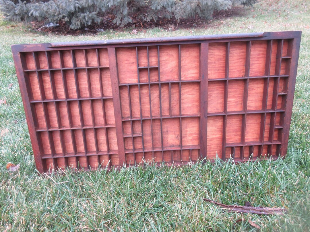 Antique Letterpress Hamilton California Job Case, Type Case, Shadow Box ...