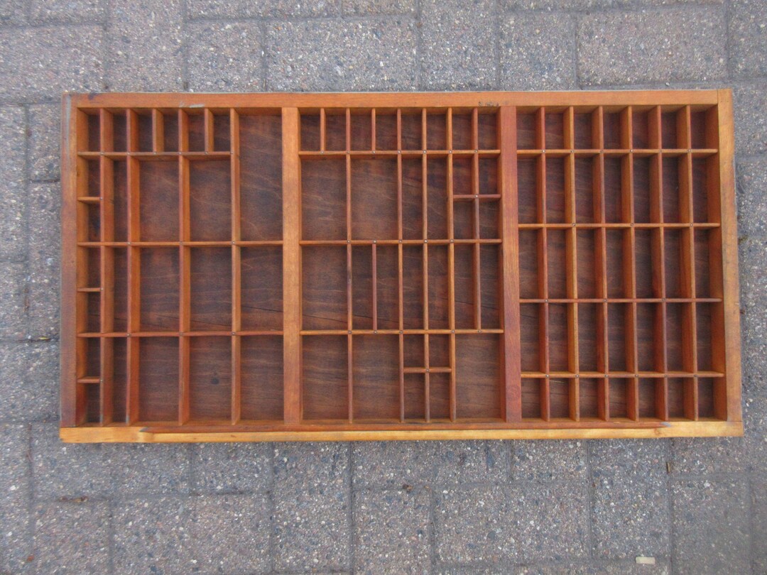 Antique Letterpress Hamilton California Job Case, Type Case, Shadow Box ...