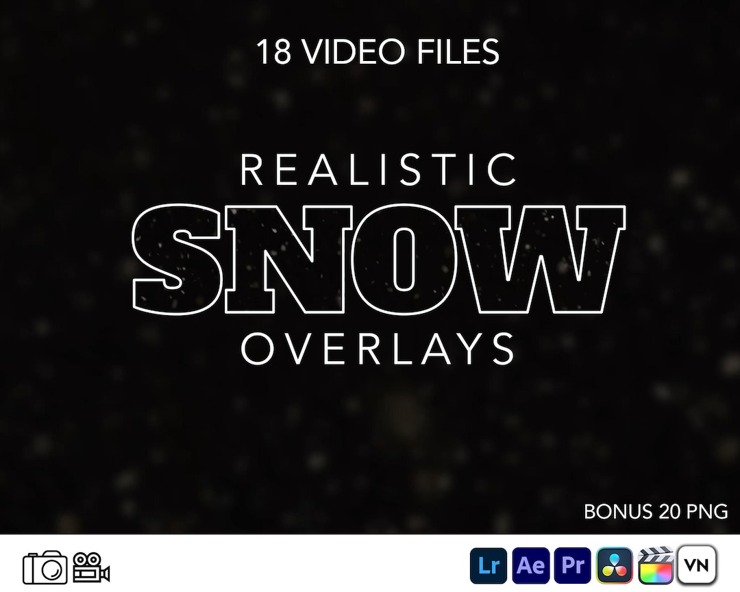 Snow Overlays Pack. 18 Video Files and 20 Snowflake Images With Alpha ...