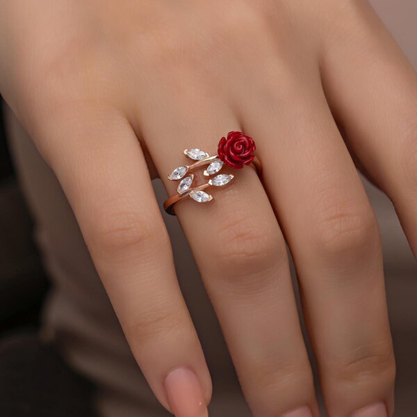 Red Rose Ring - Etsy